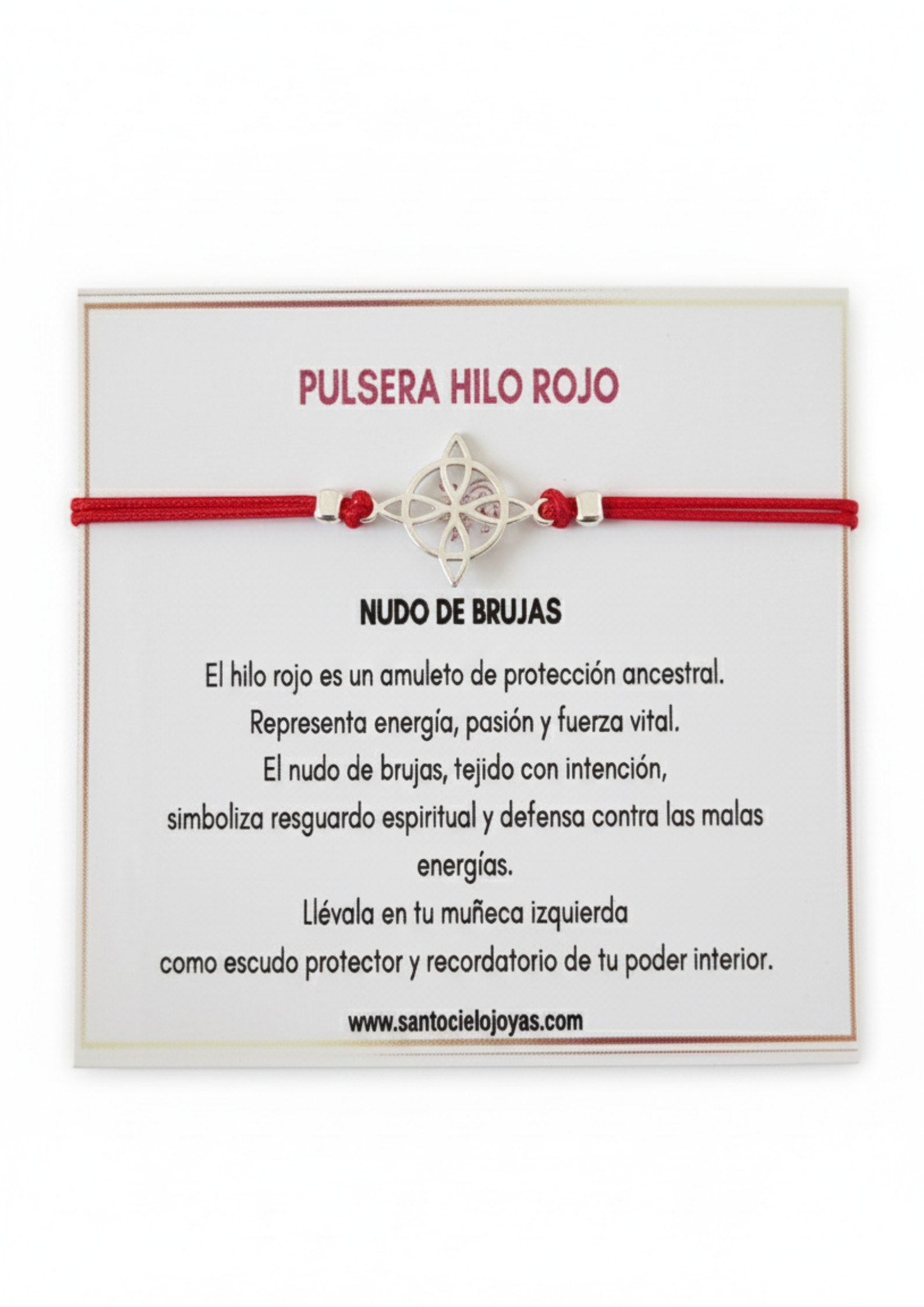 Pulsera protección Nudo " Fuego guardián" plata – Santo Cielo Joyas